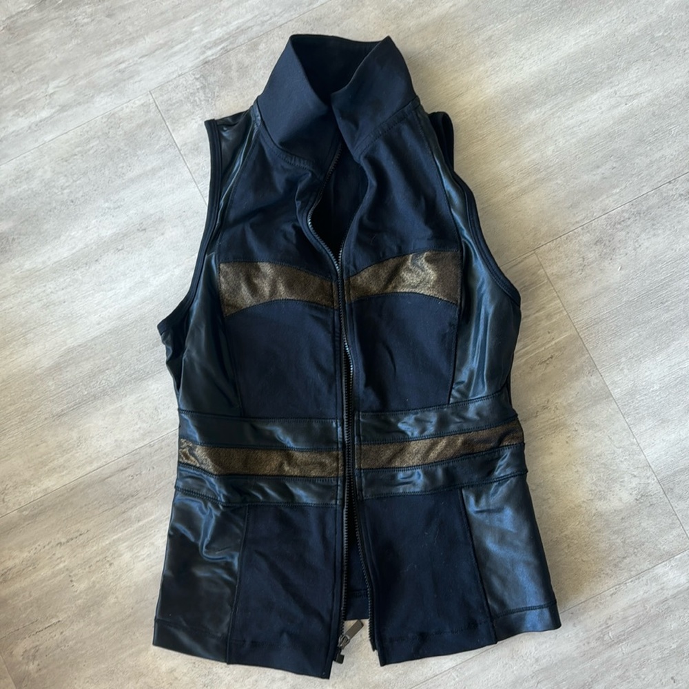 Bebe Sport Pleather & Gold Vest - Gem